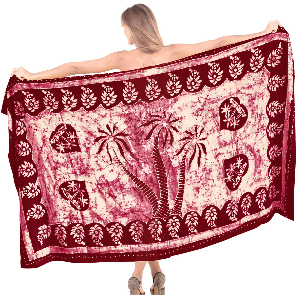 La Leela Rayon Batik Palm Tree Bikini Beach Wrap Sarong | Beach ...